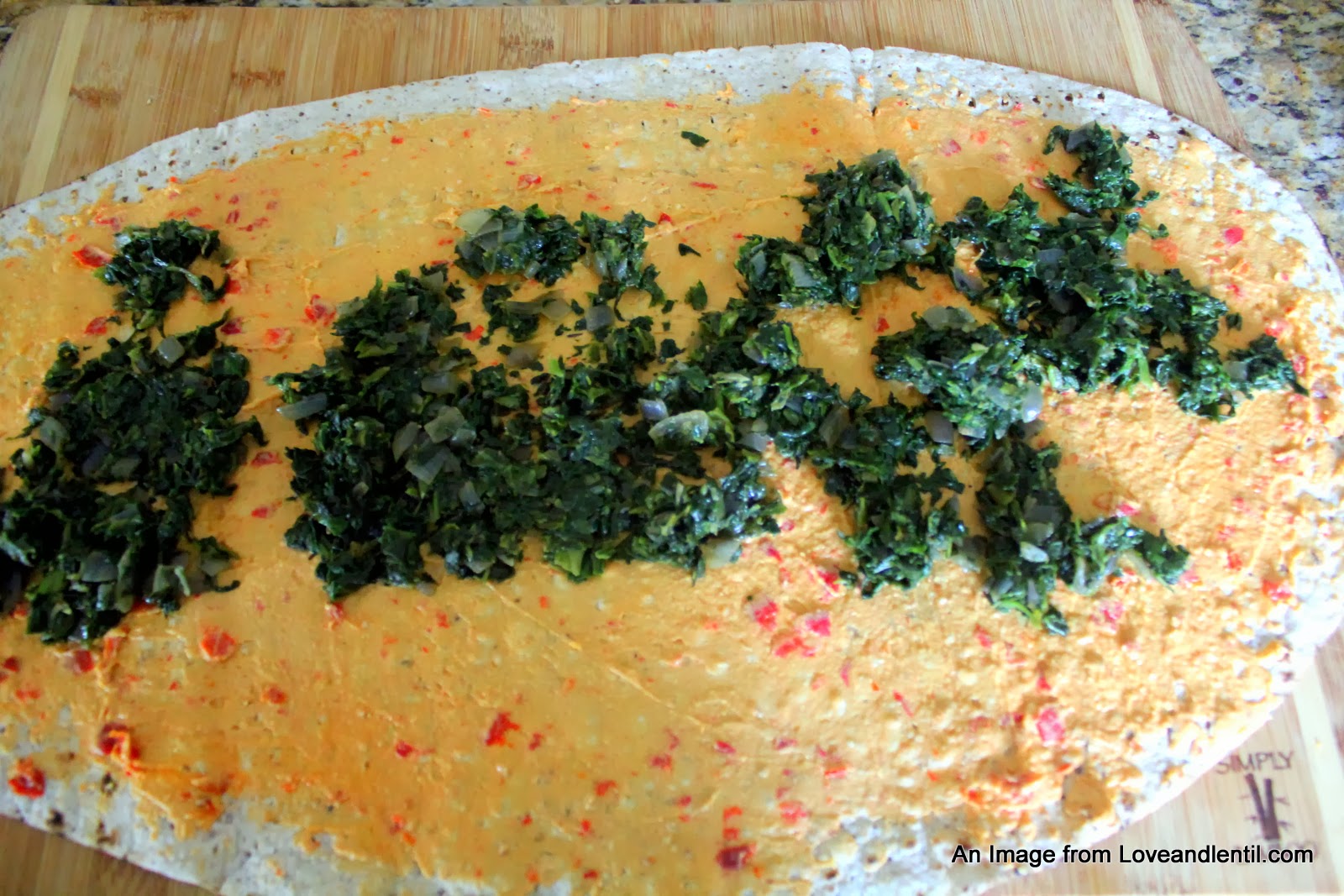 Love & Lentil: Onion Spinach Lavash Rolls