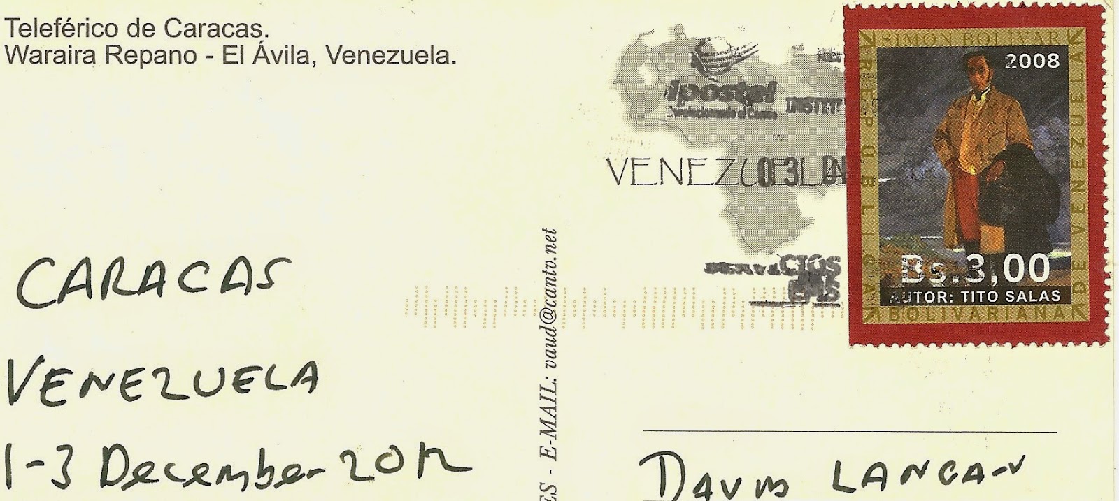 Postcards A world Travelogue: Caracas Venezuela