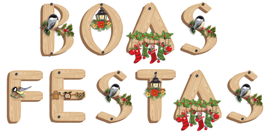 Letras Boas Festas - Madeira