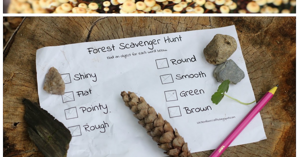 Kitchen Floor Crafts: Forest Scavenger Hunt (with free printable)