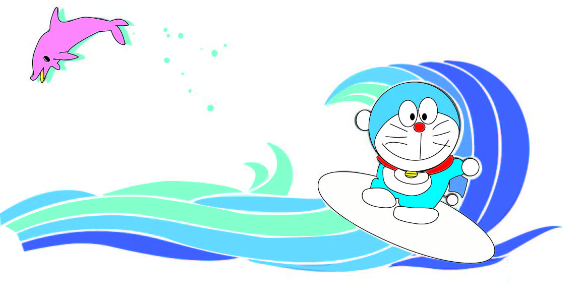 illustrator: Doraemon surf