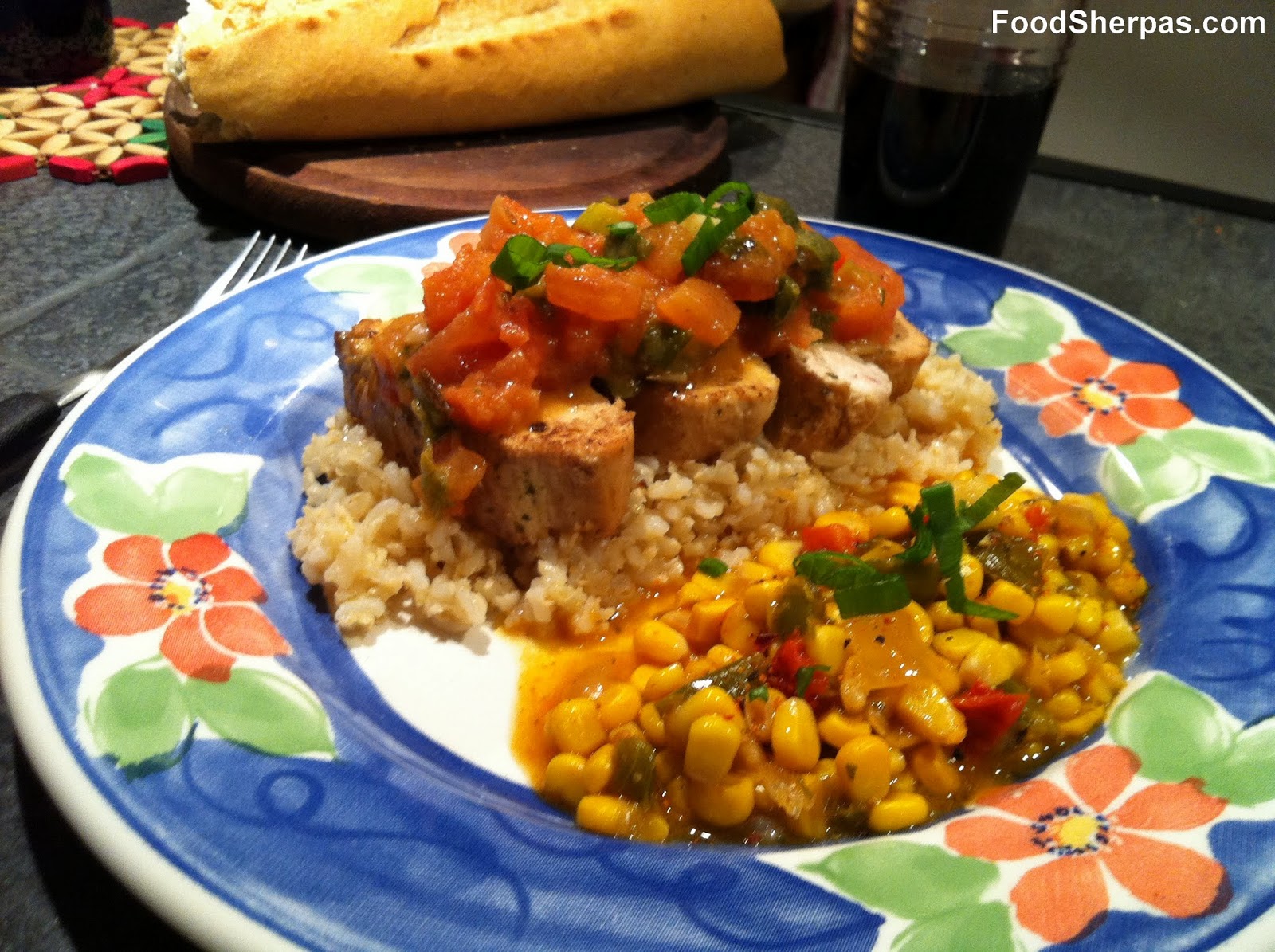 Home Cookin': Seared Chicken with Creole Sauce & Maque Choux ...