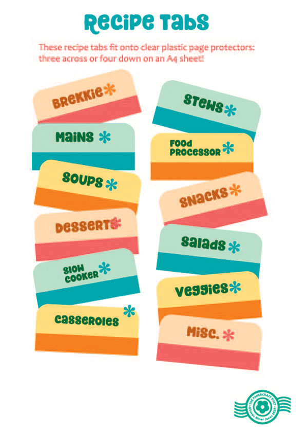 The Papercraft Post: Recipe Tabs