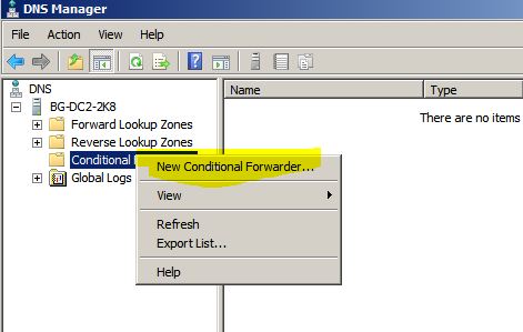Tech Blog: SETTING UP A CONDITIONAL FORWARDER IN DNS