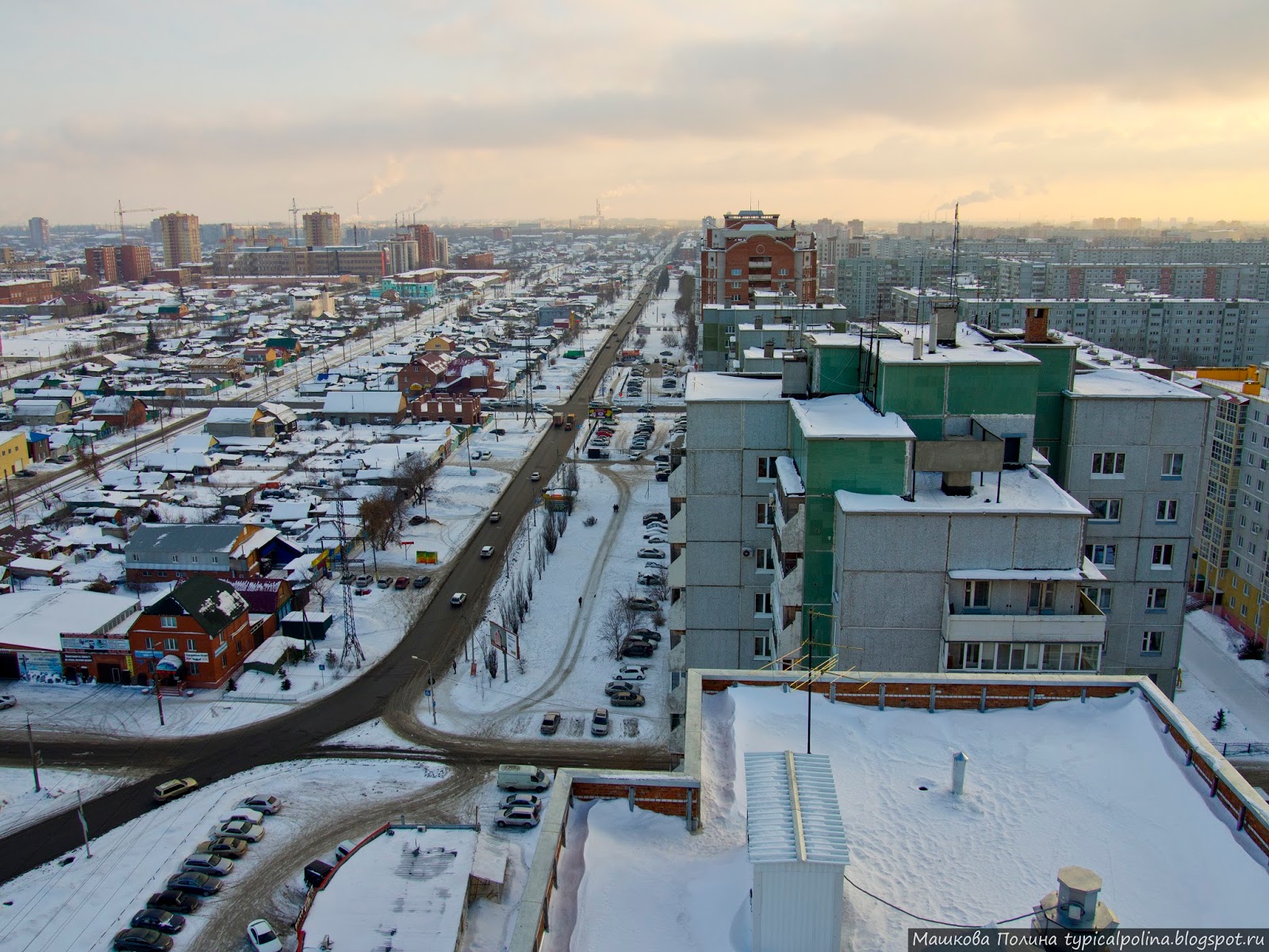 Заметки Полины: Зимний Омск с высоты