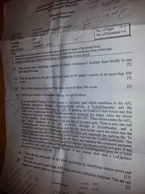 Bits Pilani Wilp: Mid _Sem1_Papers_regular_makeup