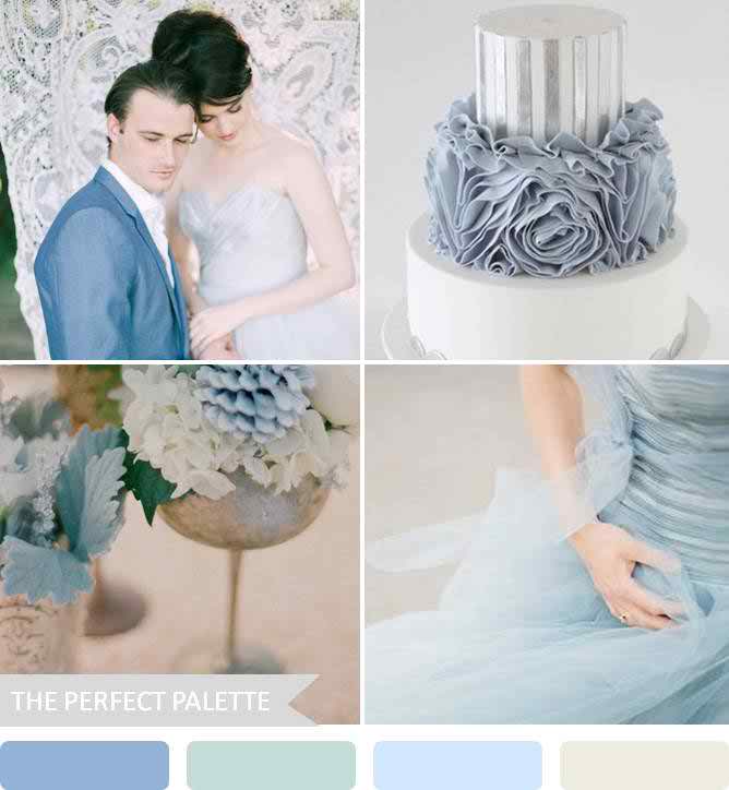 {romantic blues}: shades of blue + silver | The Perfect Palette