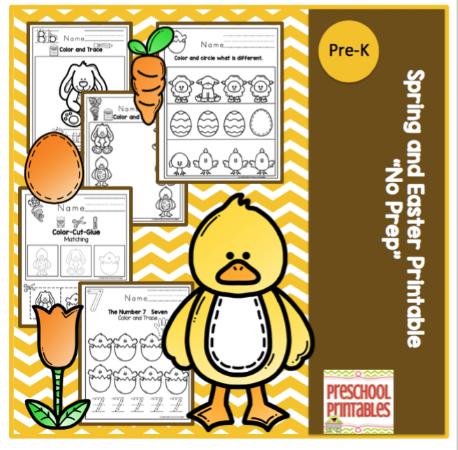 Easter and Spring Printable "No Prep" ~ Preschool Printables