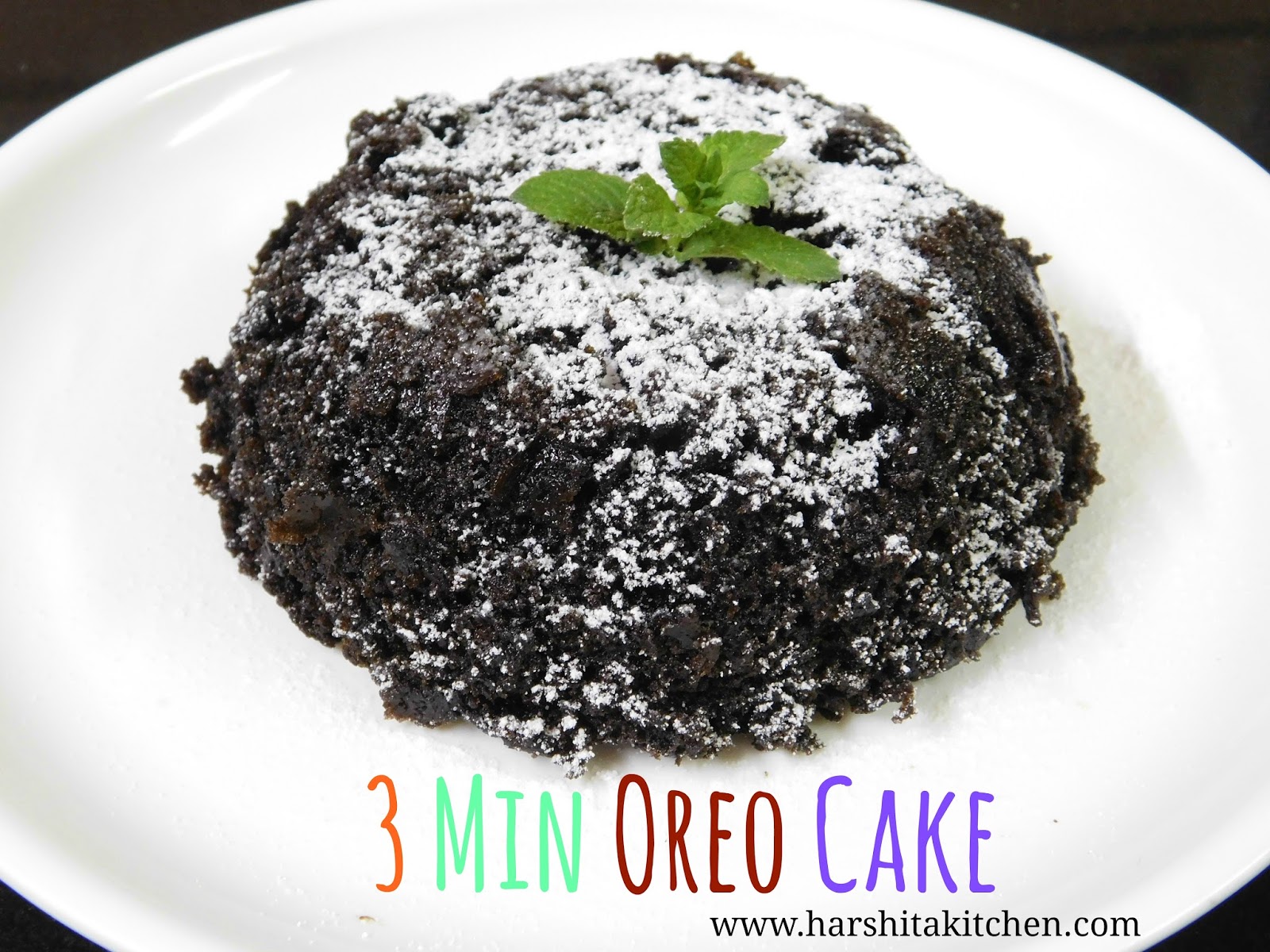 3 Minute Oreo Cake in Microwave Using 4 Ingredients - Harshita's Kitchen