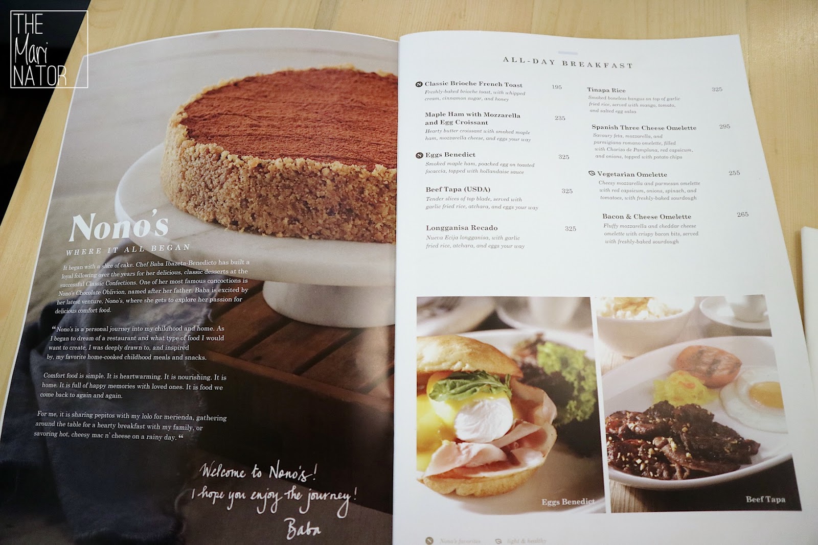 Nono's Menu | The Mari-nator