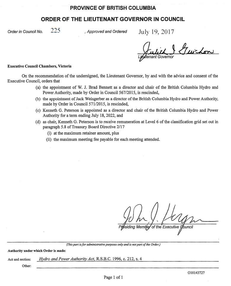 Blog Borg Collective: BC NDP Order-In-Council marching orders for: Brad ...