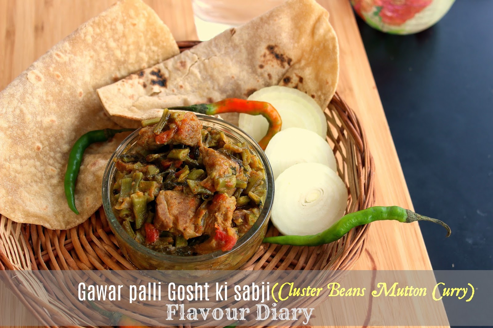 Flavour Diary: Gawar palli Gosht ki sabji | Cluster Beans Mutton Curry ...