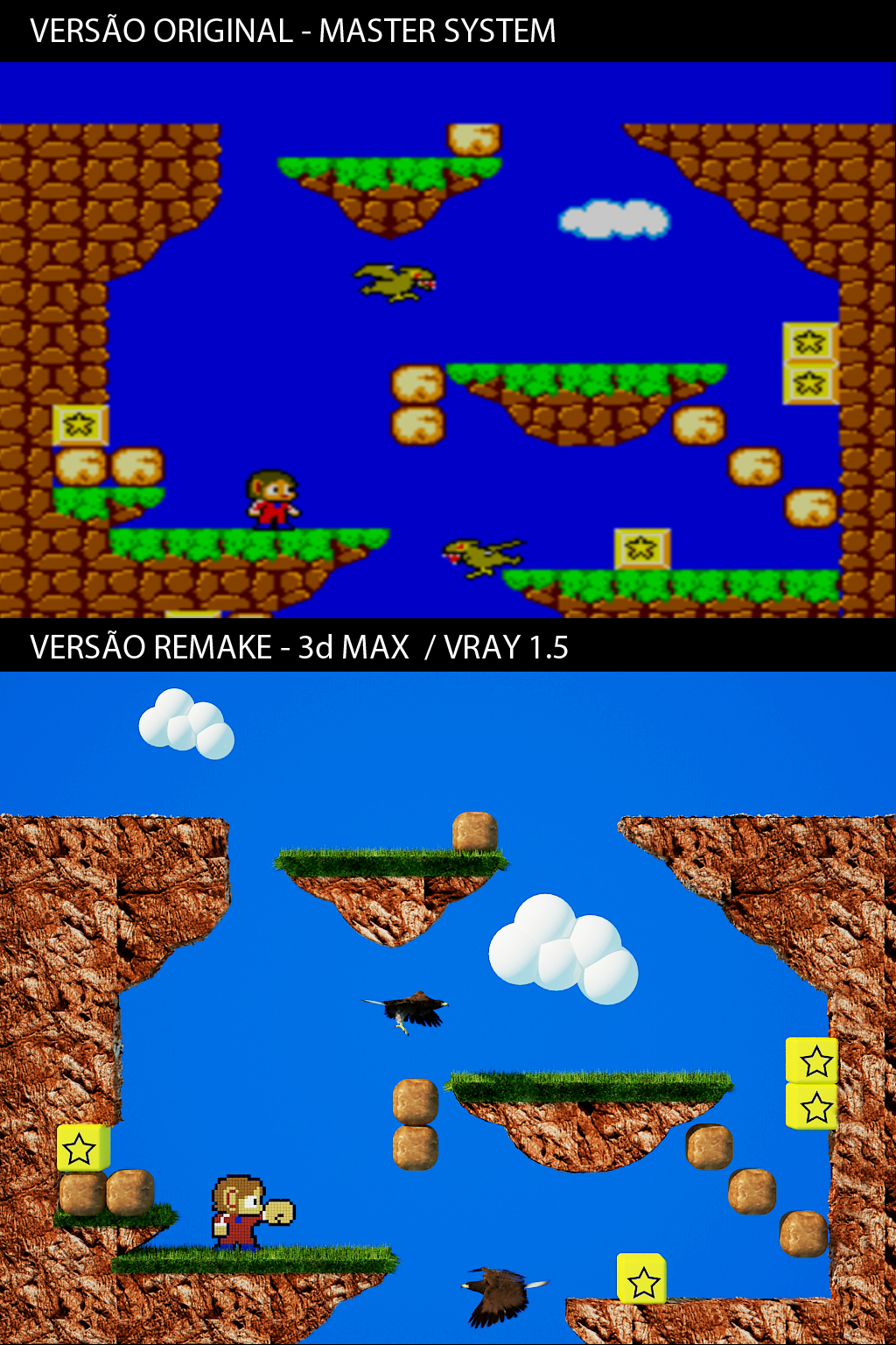 Raftti Design Portfólio: Alex Kidd - Pixel Art 3d