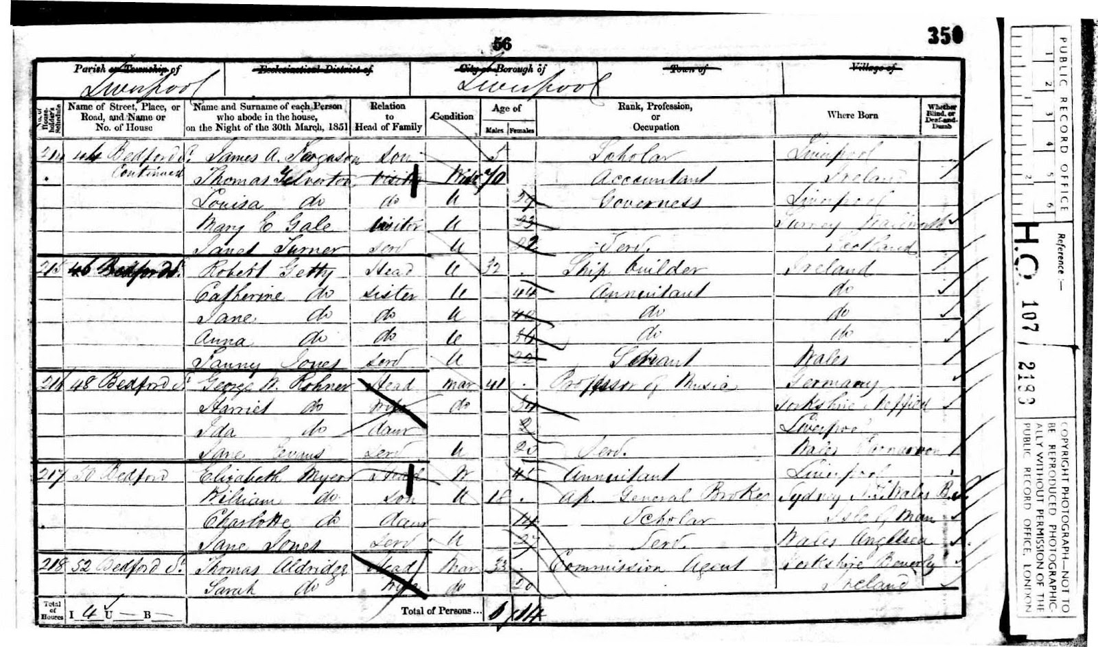 A Genealogy Hunt | Part 650a – Smith McCullogh Genealogy – 1851 England ...