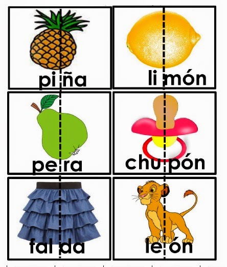 MATERIALES COMPARTIDOS: ROMPECABEZAS DE SILABAS