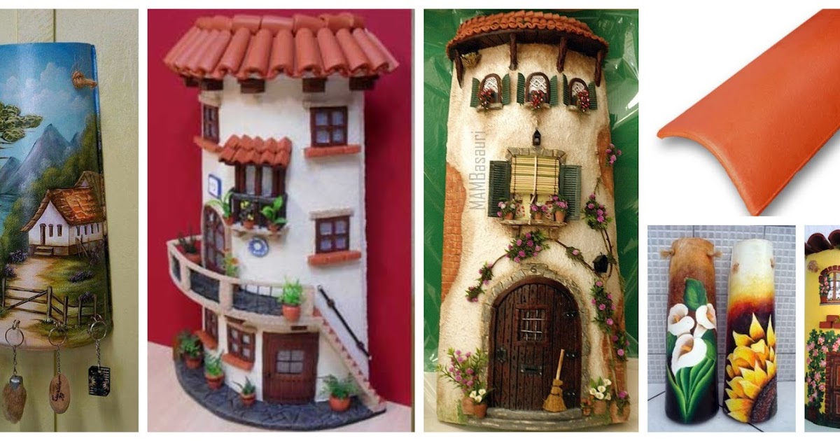 Aprende 2 técnicas de cómo decorar tejas paso por paso ~ Haz Manualidades