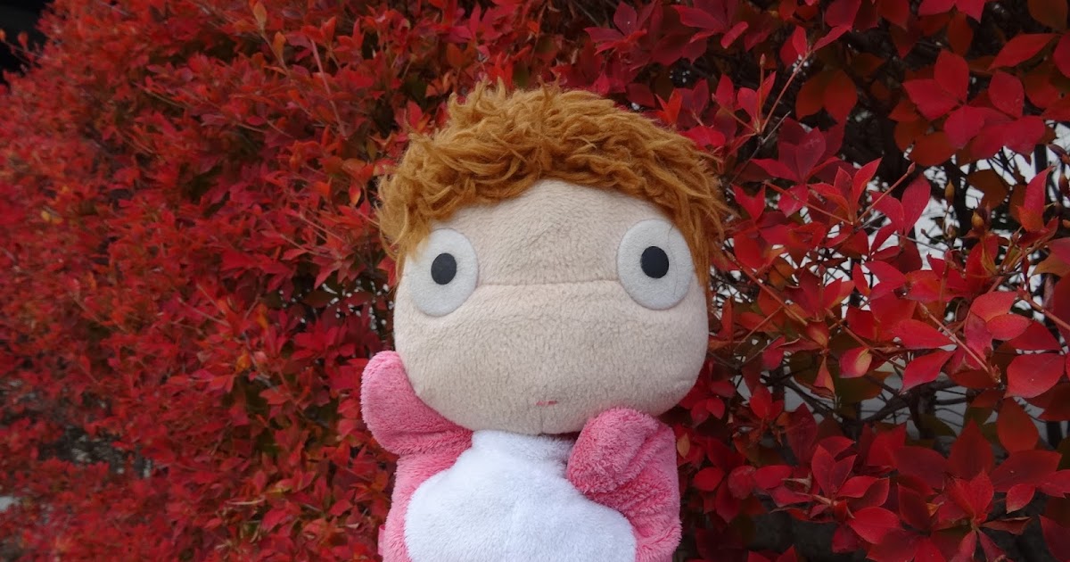 WEBS OF SIGNIFICANCE: Red leaves, and pink Puppet Ponyo! :)
