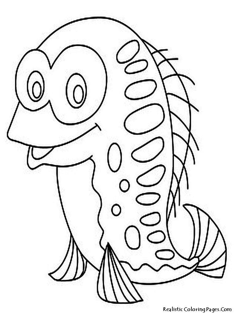 gambar mewarnai anak paud: Realistic Fish Coloring Pages Realistic ...