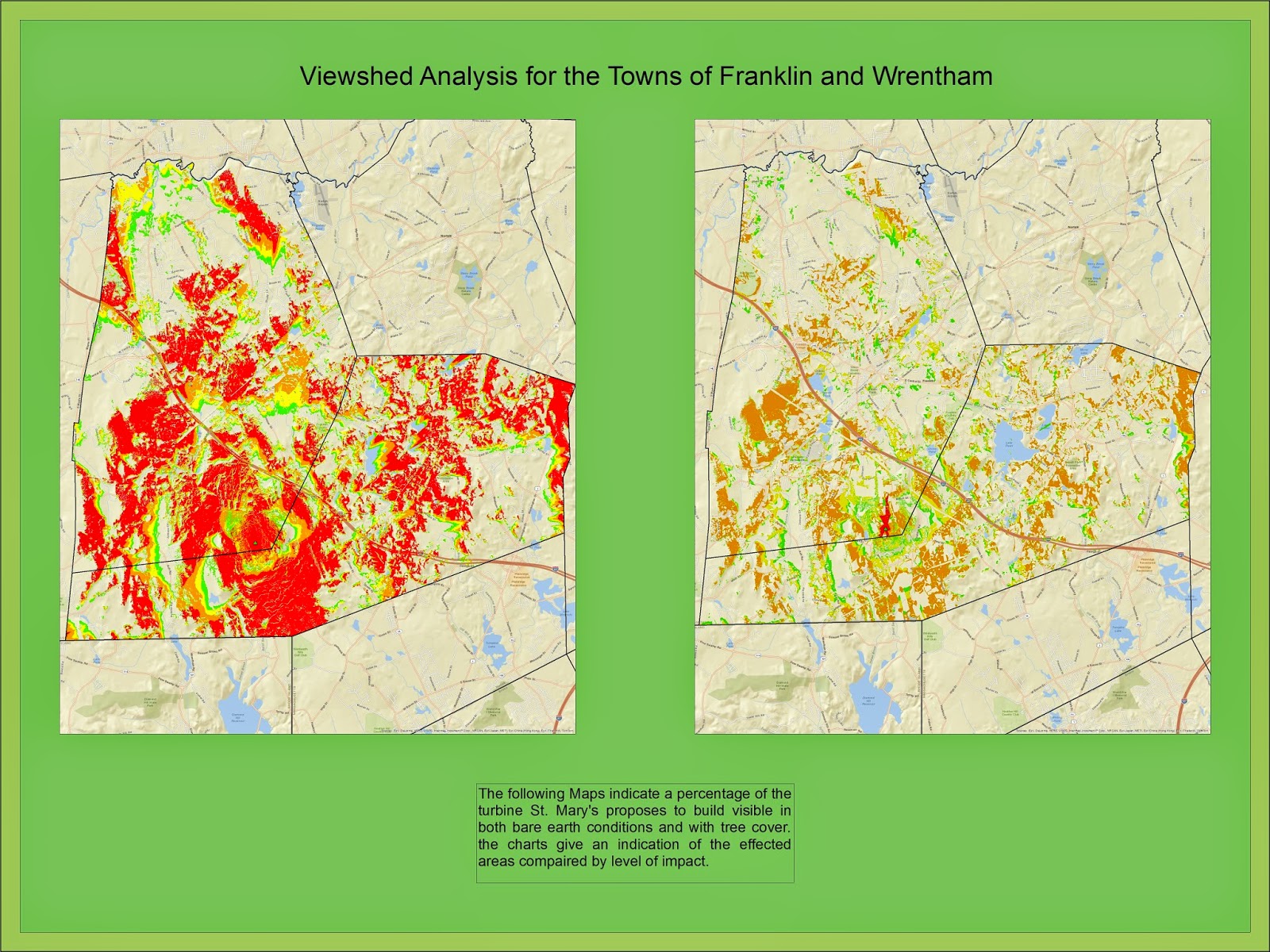 Mike's ArcGIS Maps: Franklin and Wrentham Turbine Viewshed