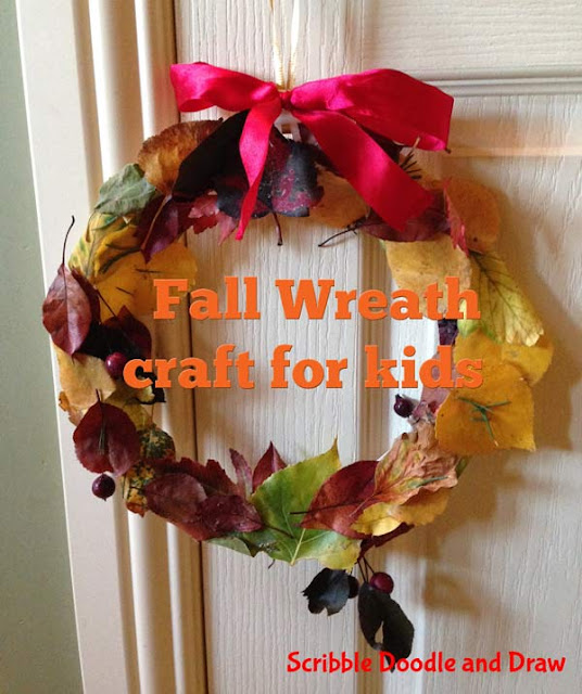 Craft for kids make a beautiful fall wreath with leaves