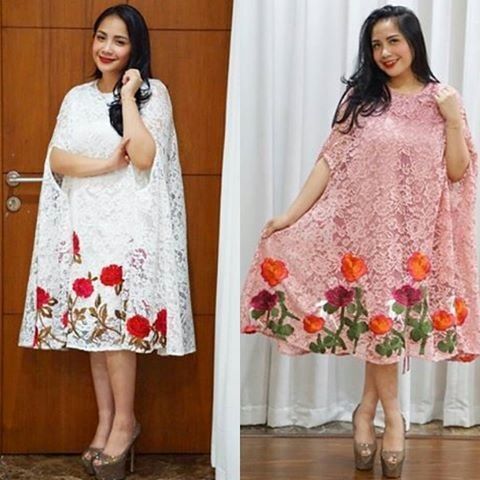 24 Model Baju Gaun Pesta Brokat Terusan Lengan Panjang Mewah dan Modern ...