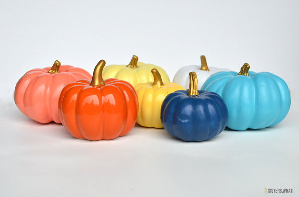 DIY Colorful Painted Pumpkins - Sisters, What!
