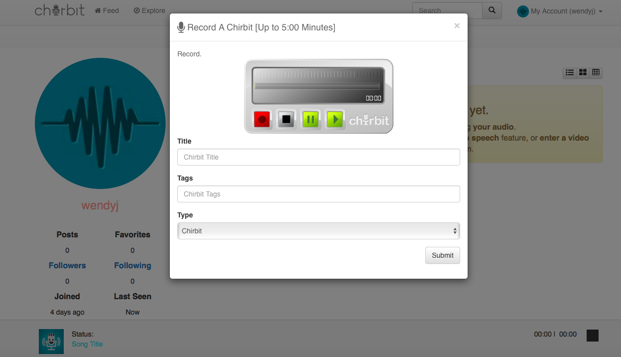 Wendy's Journey to Education: Chirbit (Audio Tool)