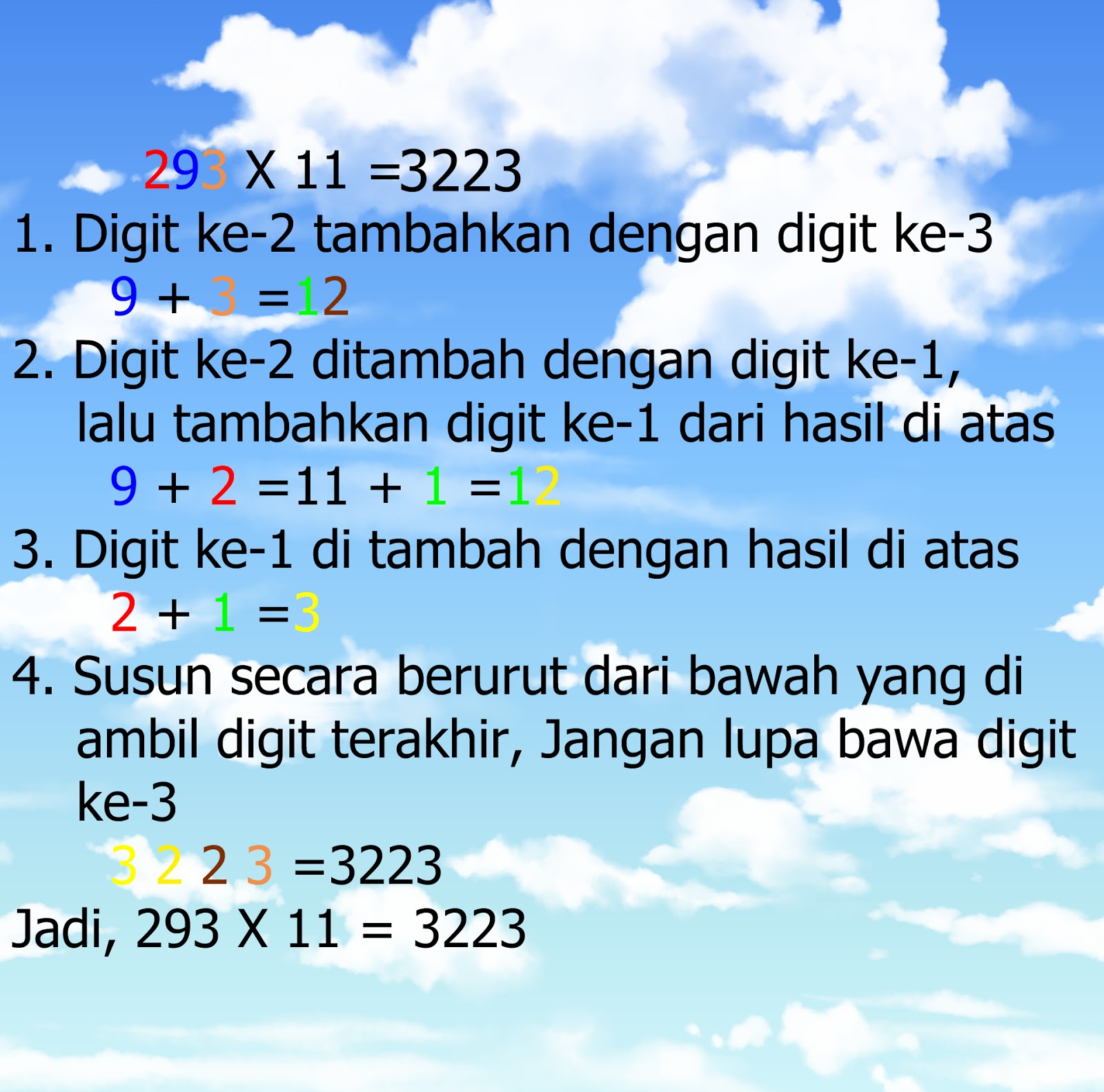 Tips Perkalian 11 Dengan 3 Digit | Dunia Matematika