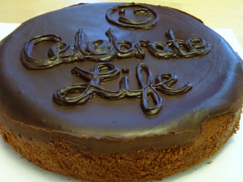 "Thank goodness we are alive and well" cake