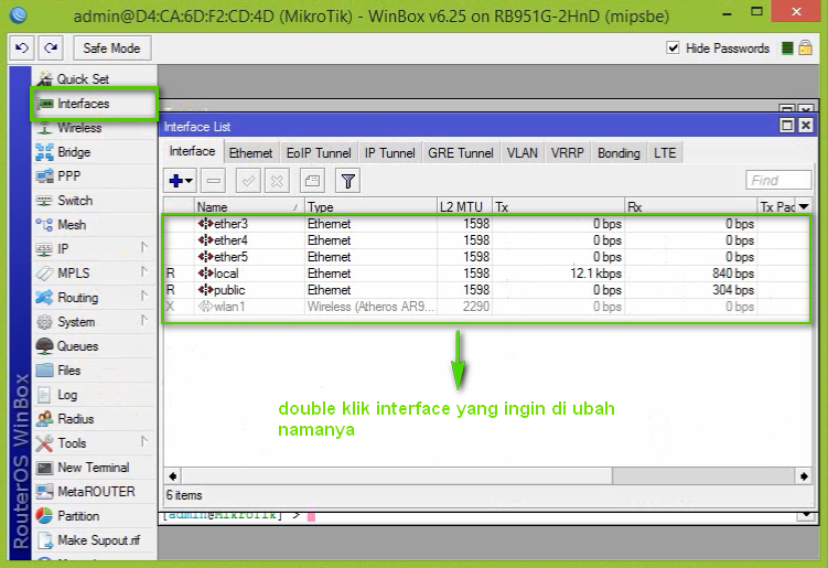 Cara Mengganti Nama dan Disable Enable Interface pada Mikrotik - Blogkoplakz
