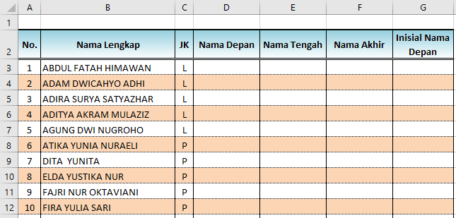 Cara Otomatis Entri Data di Excel Menggunakan Flash Fill - PAKAR TUTORIAL