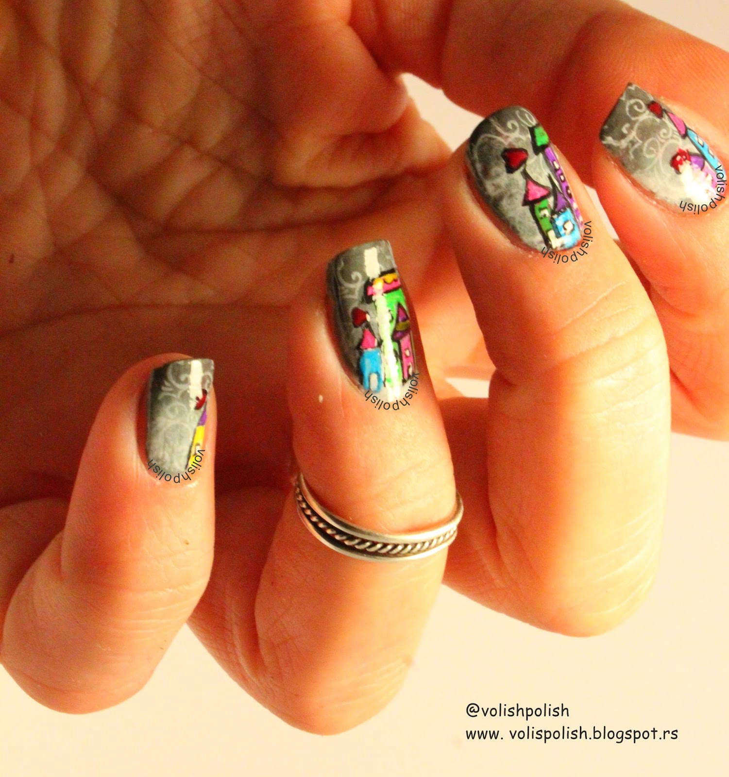 VOLISH POLISH: Kišni nokti / Nail art for rainy day