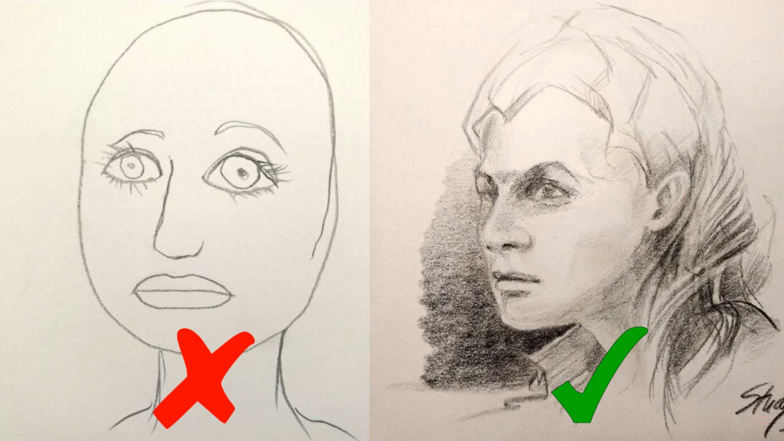How to draw a Portrait - do's and don'ts drawing faces by Lineke Lijn