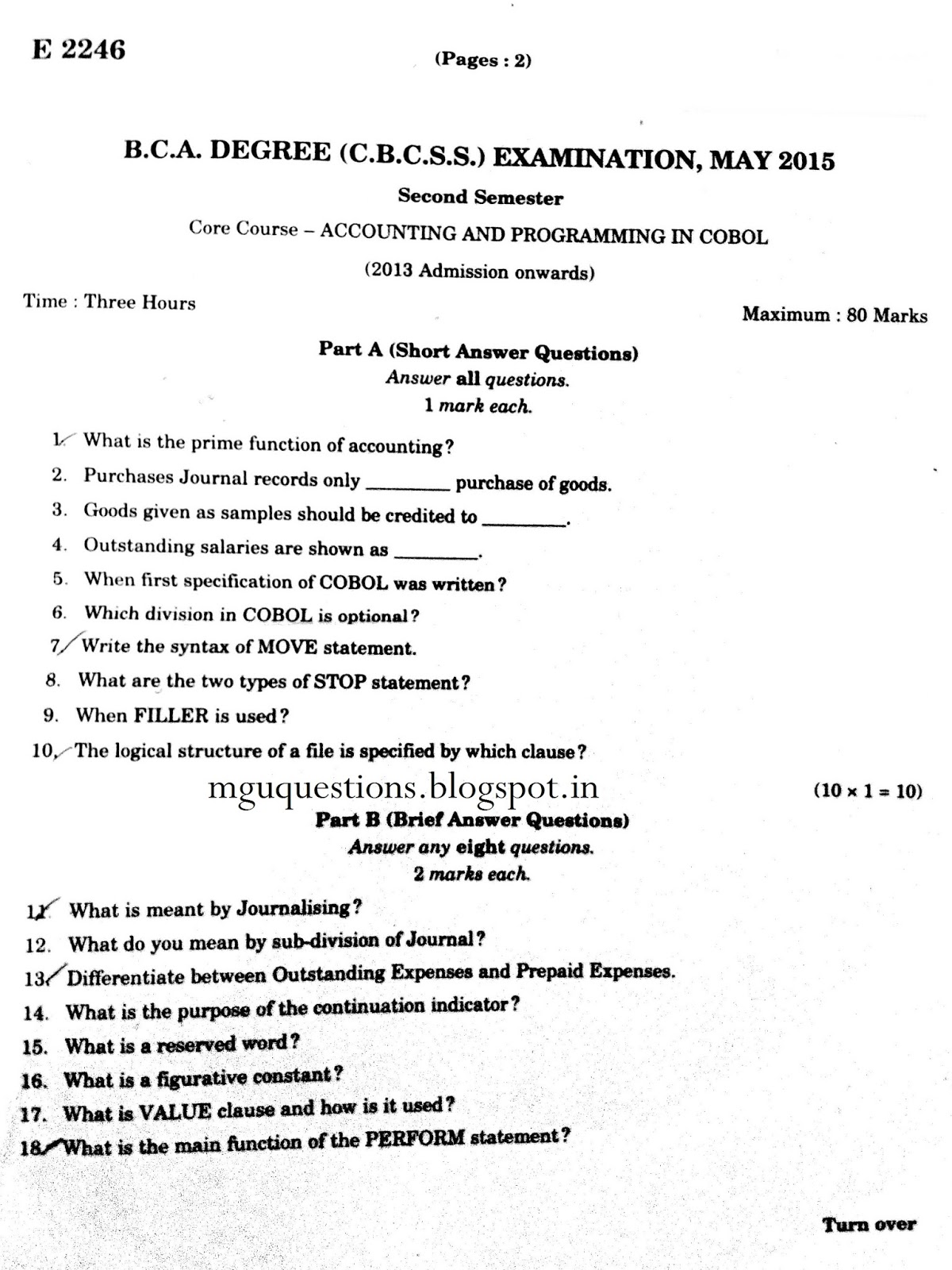 mgu BCA degree semester 2 ACOUNTING AND PROGRAMMING IN COBOL 2015 ...
