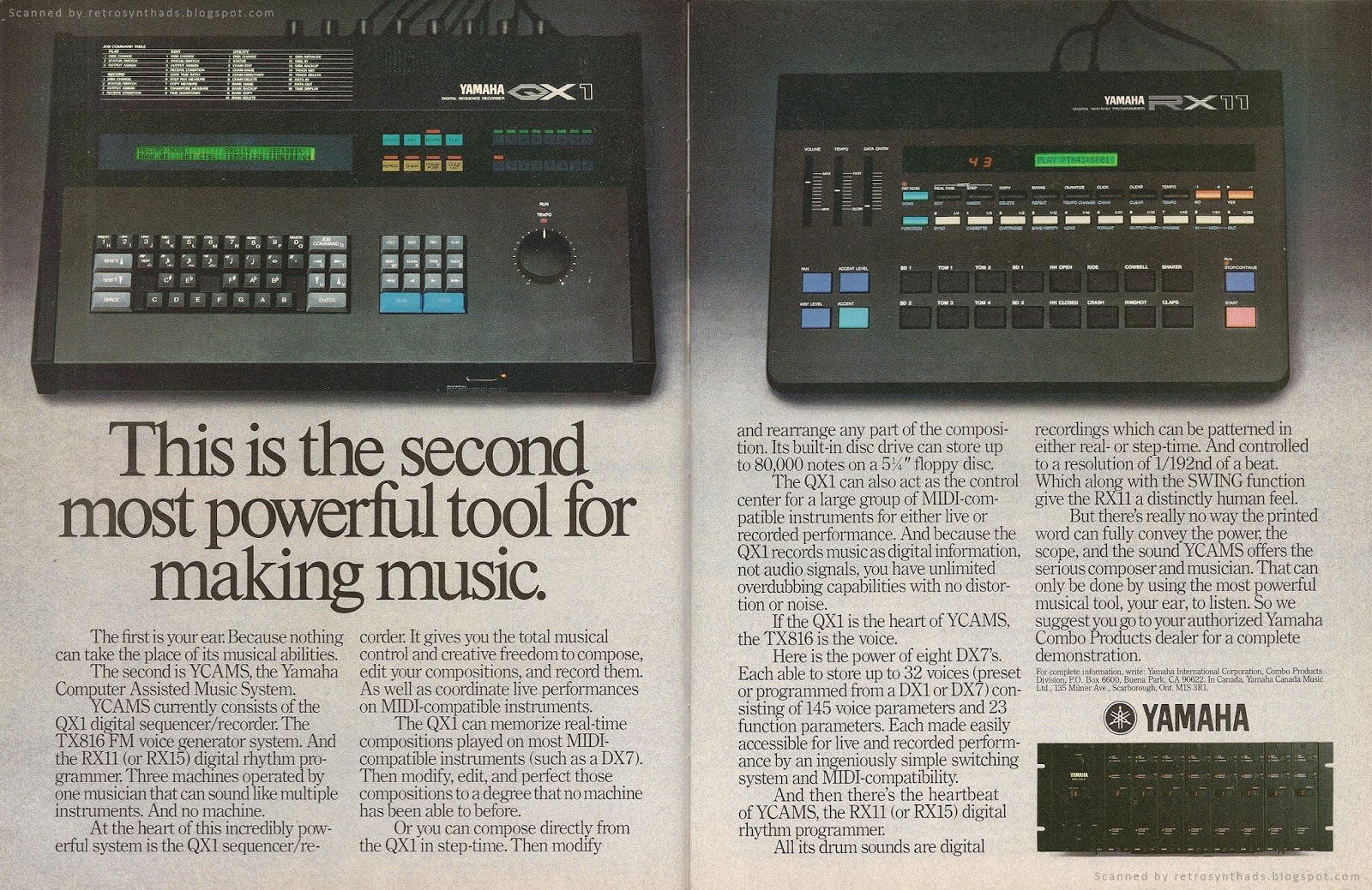 Retro Synth Ads: Yamaha Computer Assisted Music System (YCAMS) "This is ...