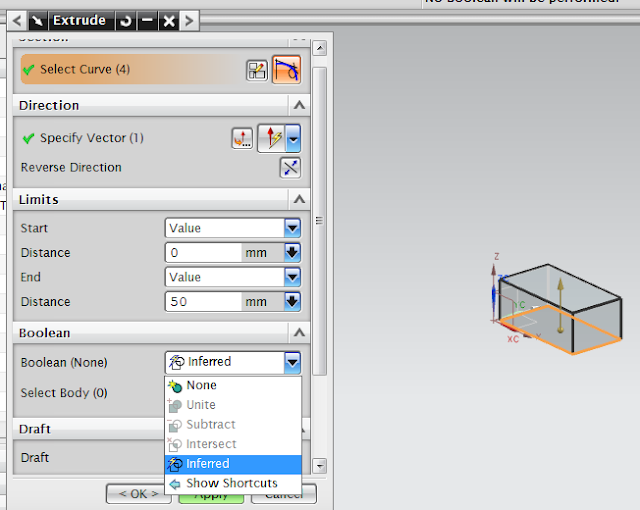 Nxuni Graphics Tutorial How To Use Extrude Command In Nx Uni Graphics