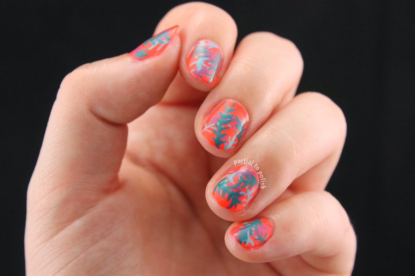 Partial to Polish: Multicoloured Fern Fronds For Nail Crazy In April!