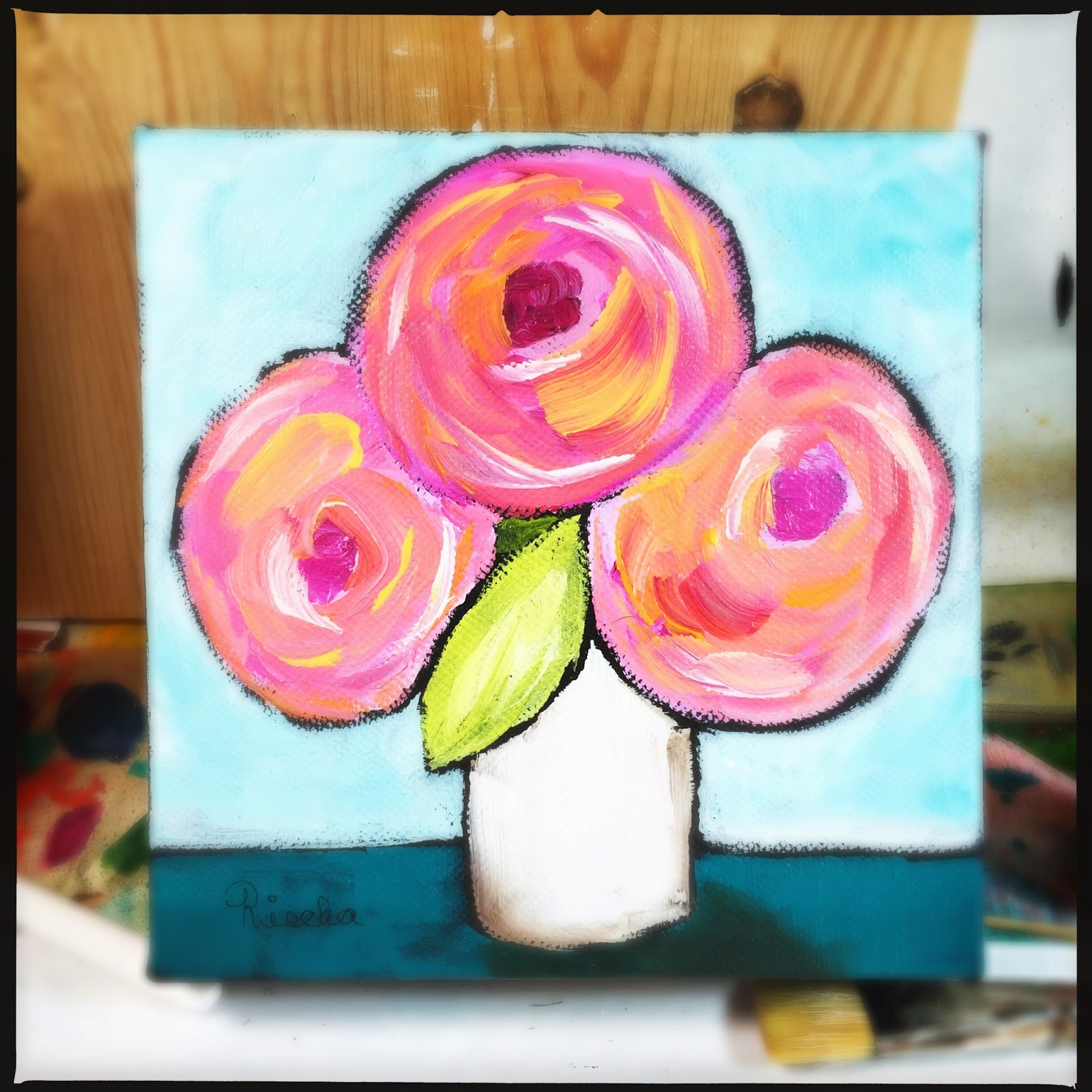 Artist-Ri Studio: Day 24 - Abstract Roses