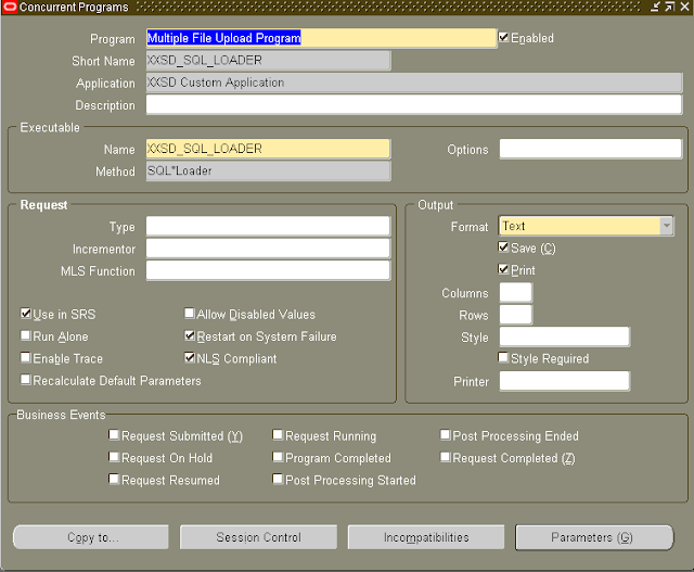 Multiple File upload Thur Oracle SQL*Loader Program