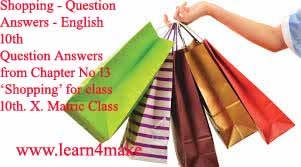 Shopping - Question Answers - English 10th