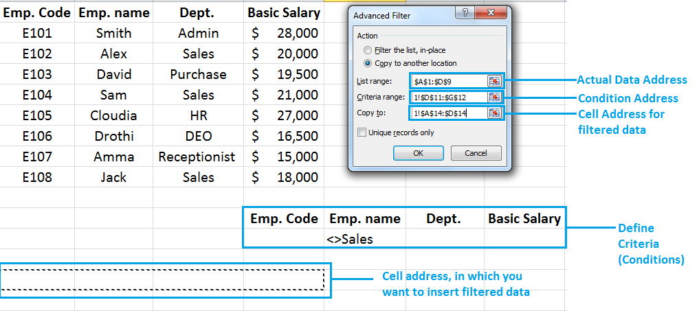 Advance Excel (Advance Filter)