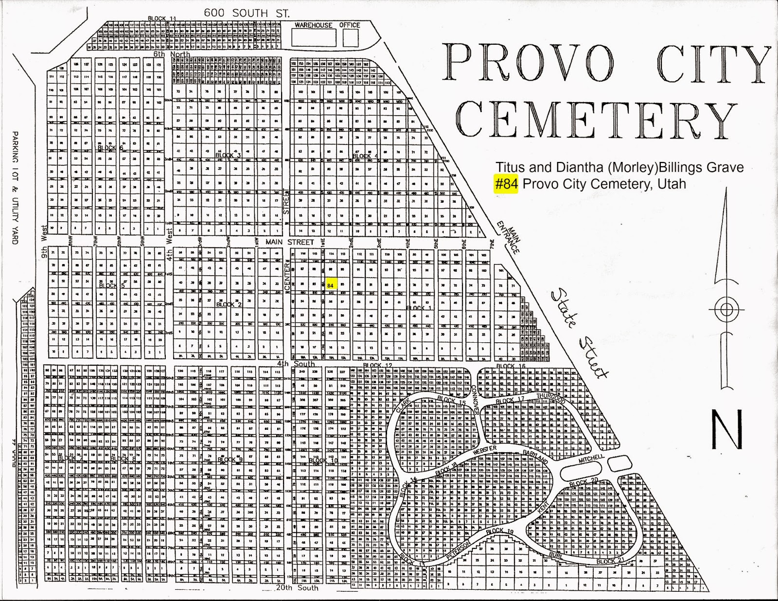 Stalwart Stories: Map of Provo City Cemetery showing burial place of ...