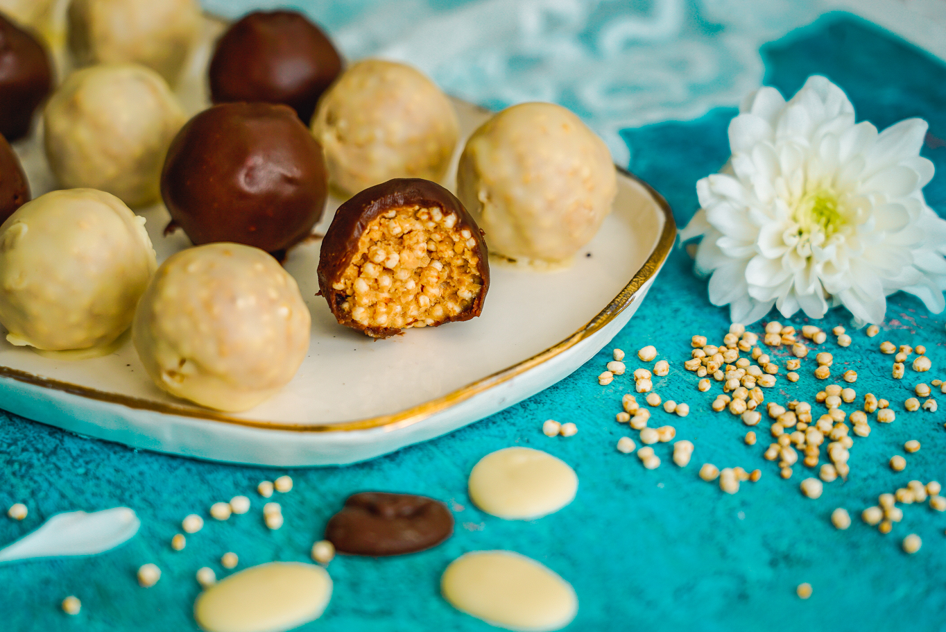 Bomboane glazurate cu quinoa și unt de arahide - fără zahăr ...