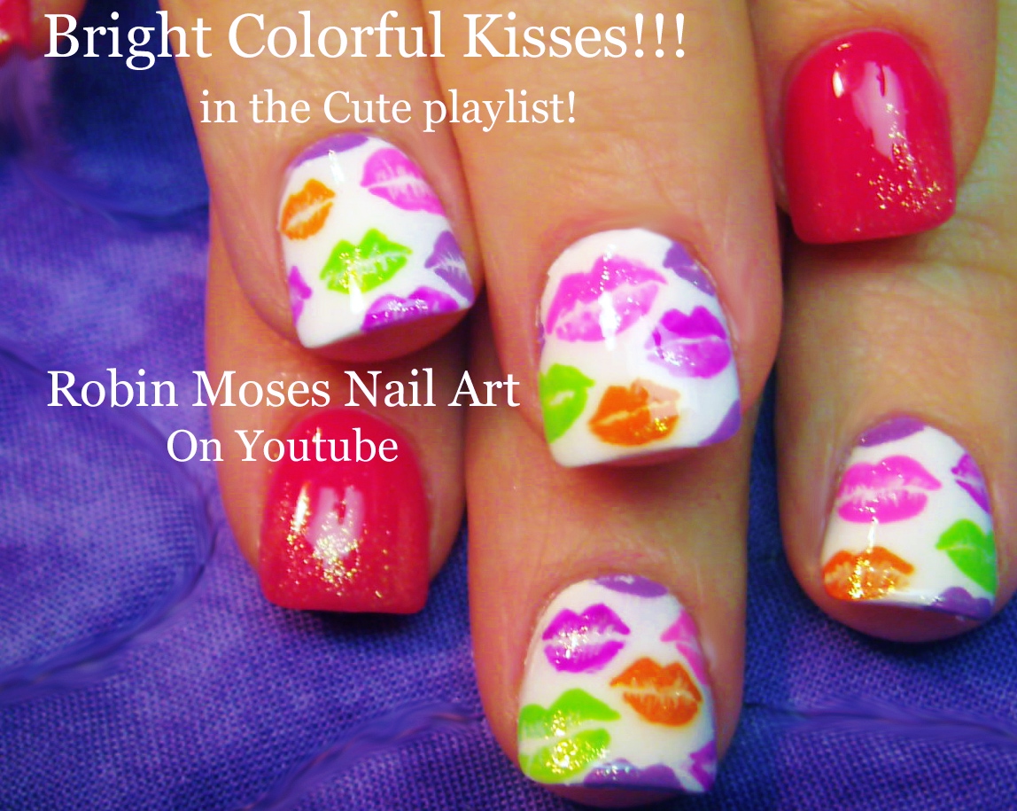 Nail Art by Robin Moses: Neon Striped Nail Art Design Tutorial up ...