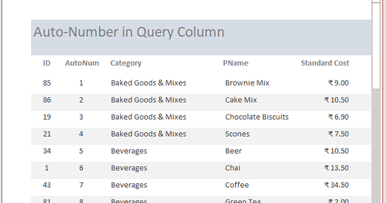 Auto-Numbers in Query Column Version-2 ~ LEARN MS-ACCESS TIPS AND TRICKS