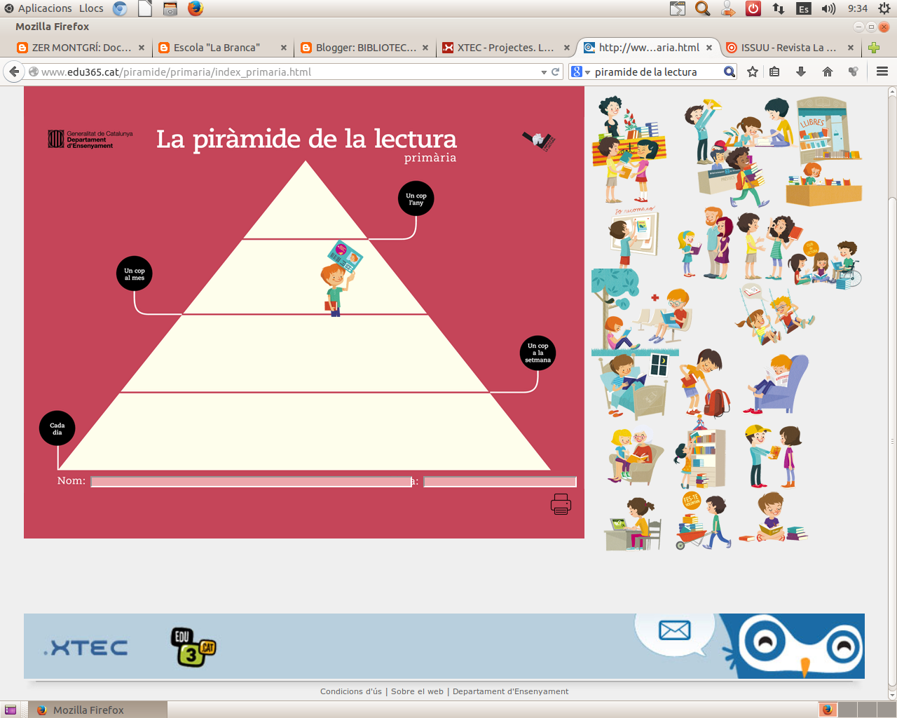 BIBLIOTECA LA BRANCA: Presentem la piràmide de lectura