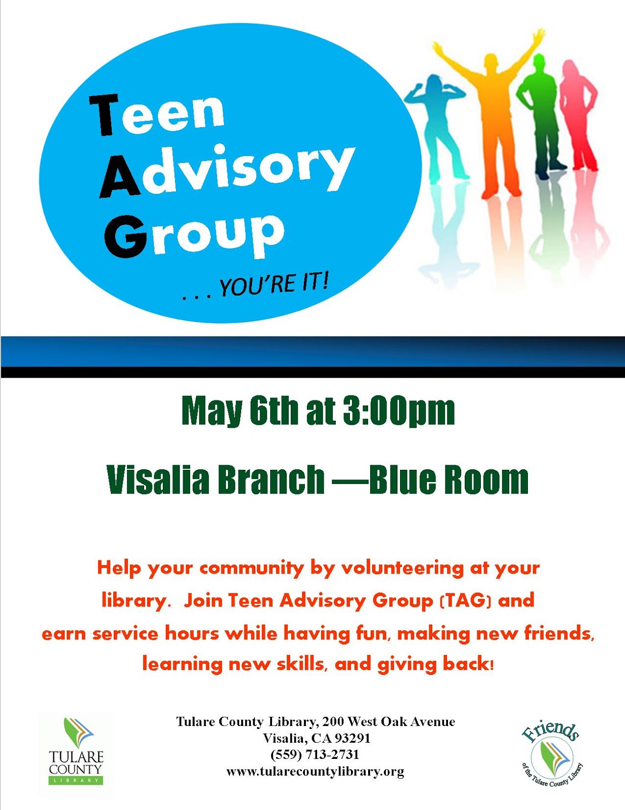 Tulare County Library News and Events: Teen Advisory Group, Sat 5/6 @3 ...