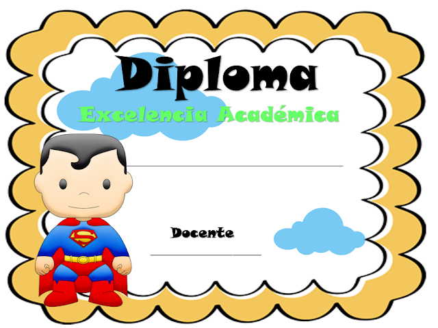 Fichas de Primaria: Diplomas de Súper Héroes
