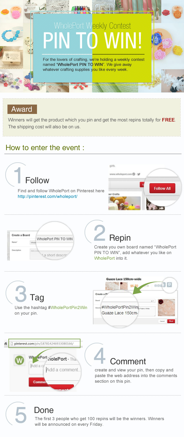 Handmade Harbour: Wholeport's Weekly Pin to Win Contest