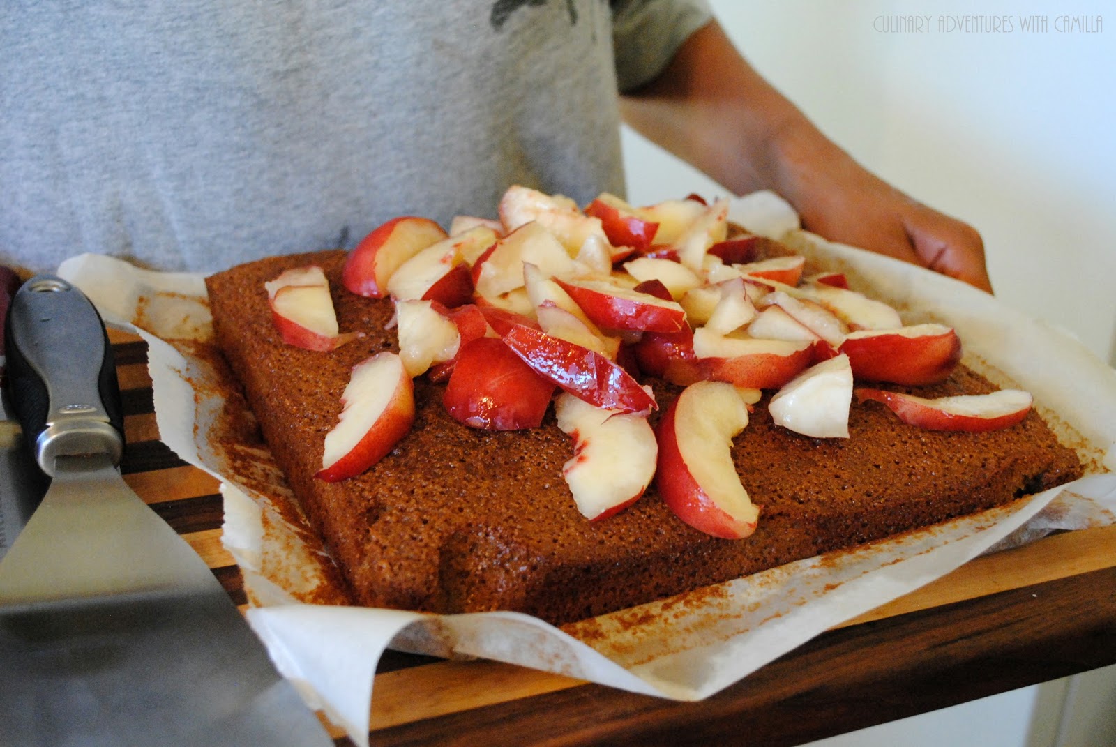 Nectarine-Topped Lemon Verbena Cake {Gluten-Free}